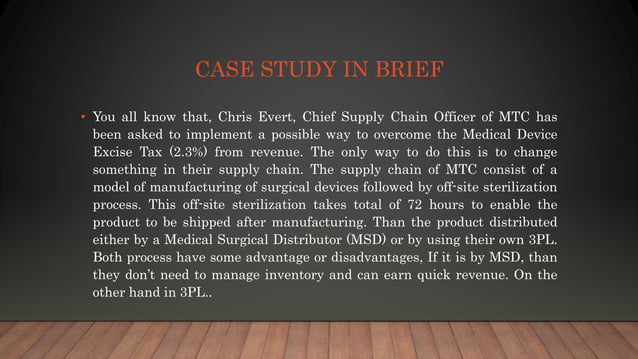 Strategic supply chain for MTC | PPTX