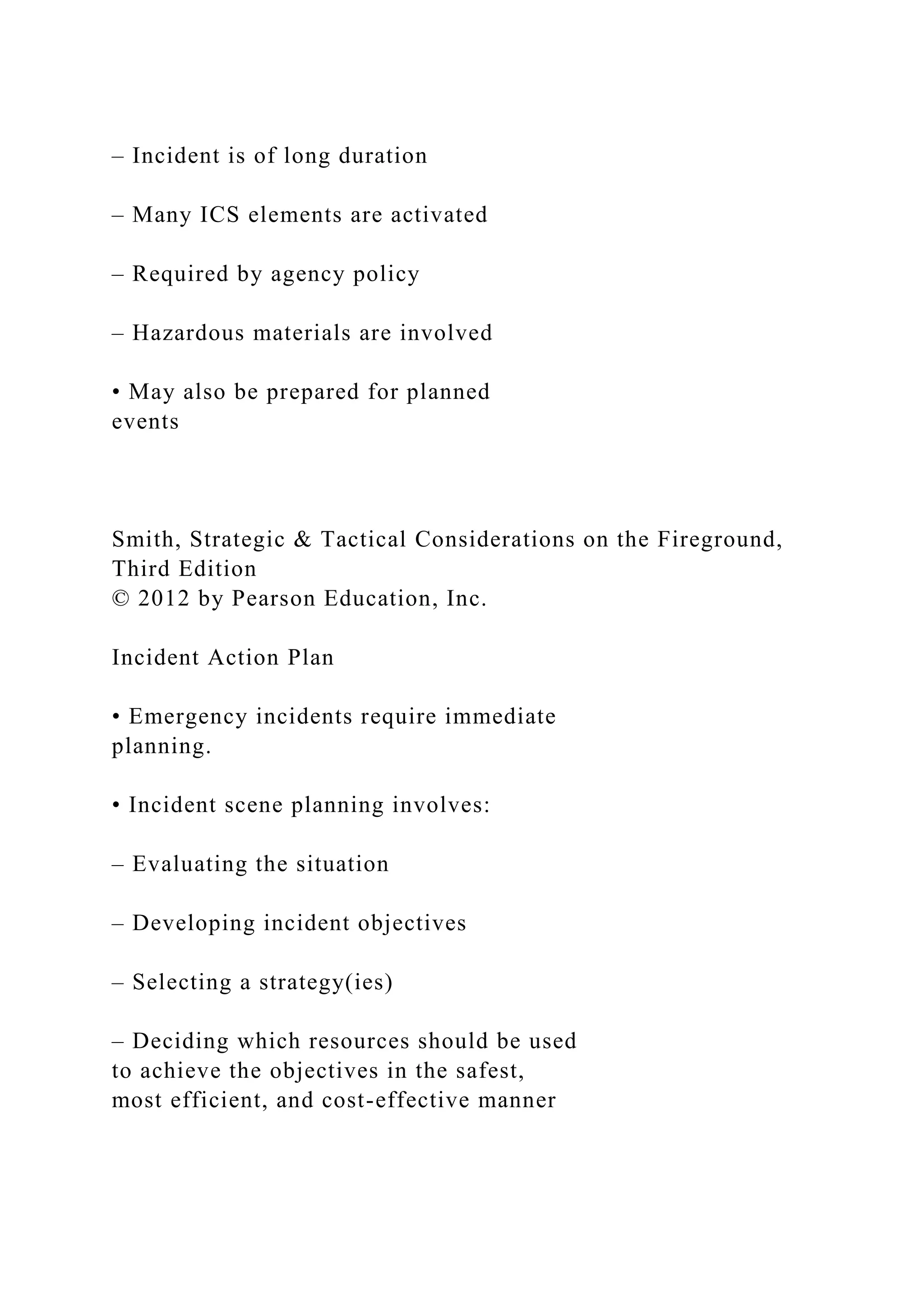 STRATEGIC & TACTICAL CONSIDERATIONSON THE FIREGROUNDJame.docx