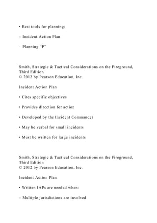 STRATEGIC & TACTICAL CONSIDERATIONSON THE FIREGROUNDJame.docx