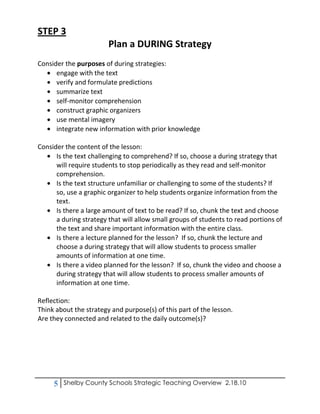 Strategic teaching summary (1) | PDF