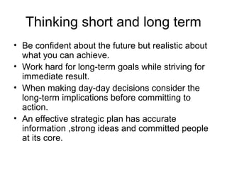 Strategic thinking | PPT | Business Administration | Business