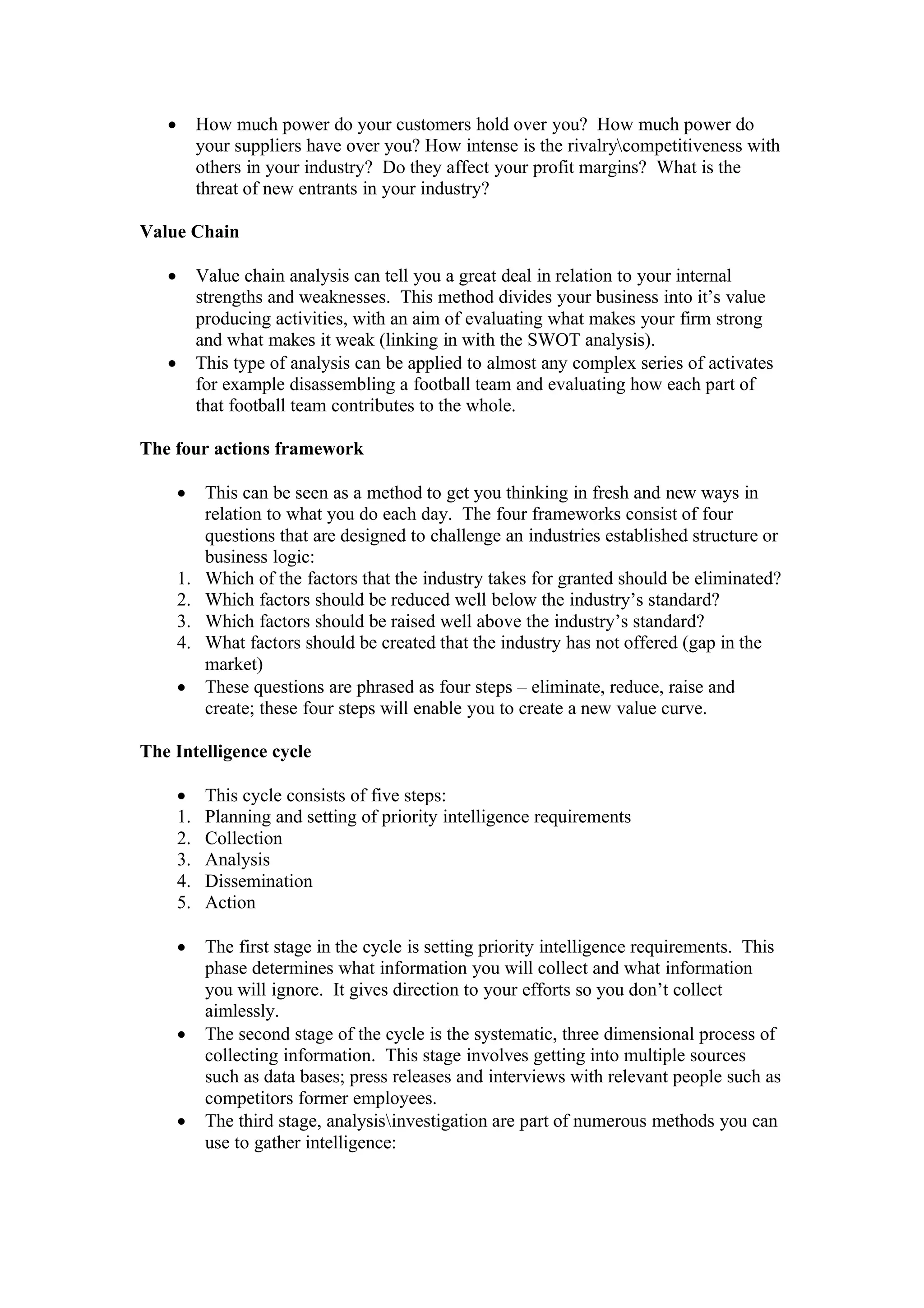 Strategic Thinking, TCF and Action Plans | PDF