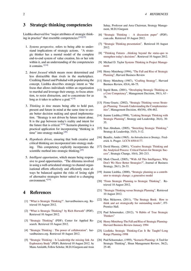 Strategic thinking | PDF | Business Administration | Business