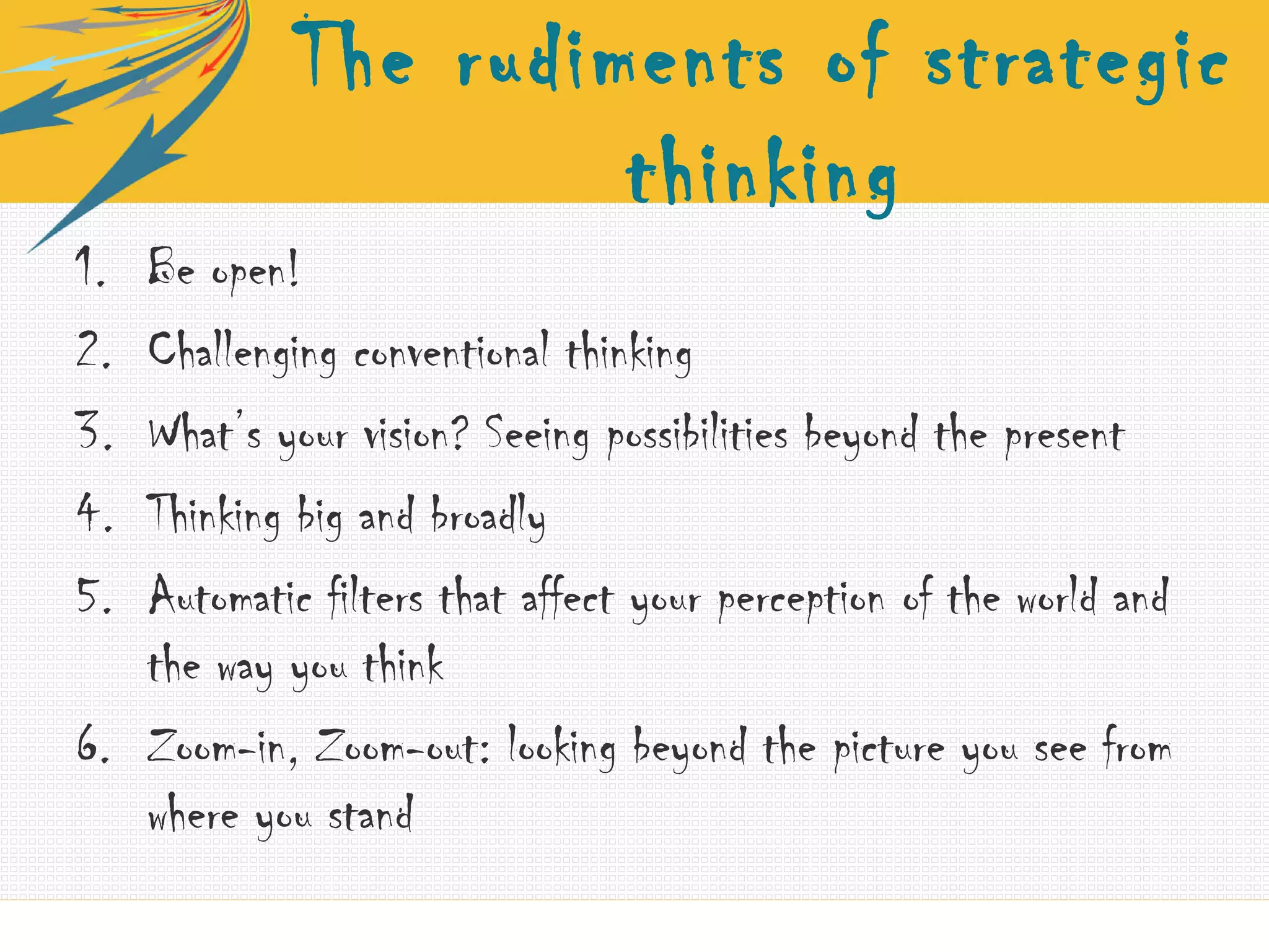 Strategic thinking | PPT | Business | Business and Finance