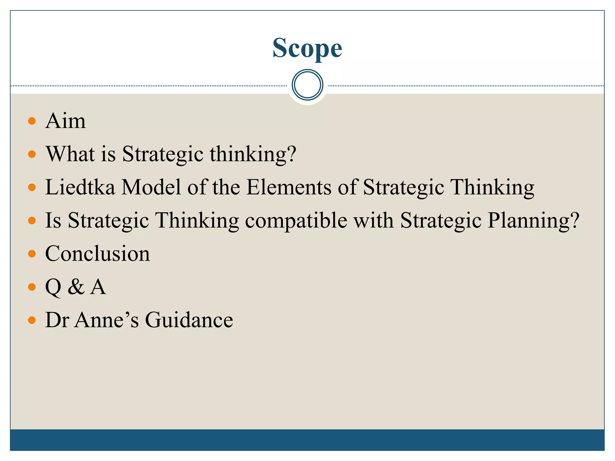 Strategic thinking | PPTX