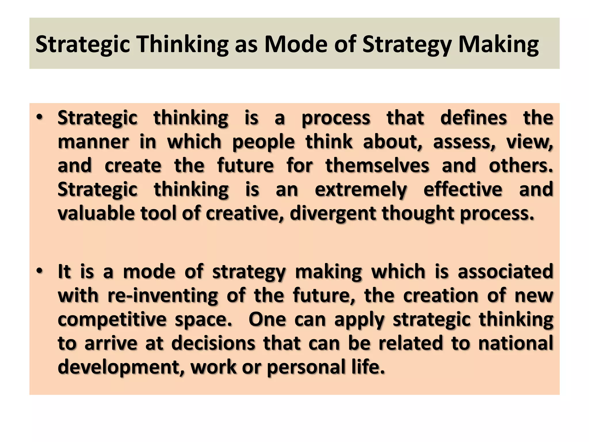 STRATEGIC THINKING: THE CHALLENGES AND IMPROVEMENT SKILLS | PPTX