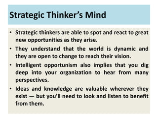 STRATEGIC THINKING: THE CHALLENGES AND IMPROVEMENT SKILLS | PPTX