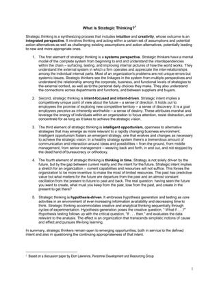 Strategic thinking and strategic planning | PDF