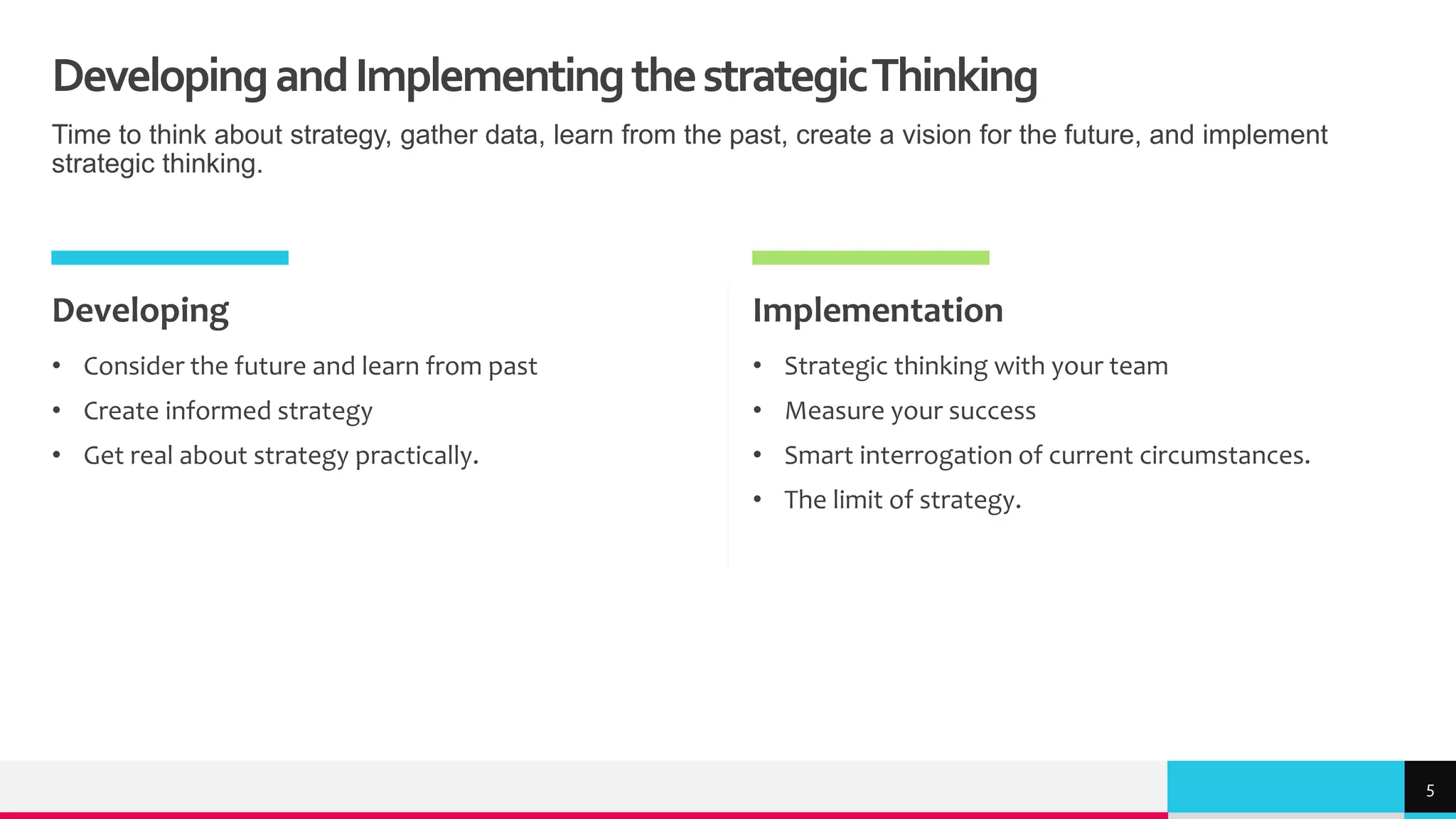 Strategic thinking, critical thinking and problem solving | PPTX