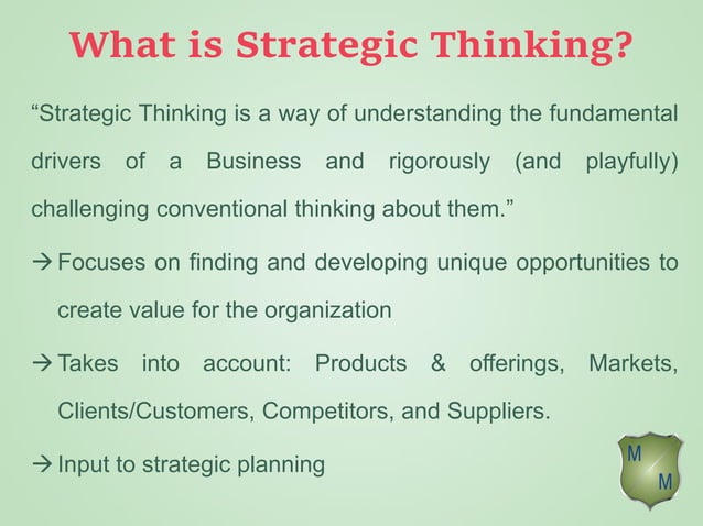 Strategic Thinking & Planning | PDF