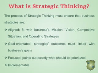 Strategic Thinking & Planning | PDF