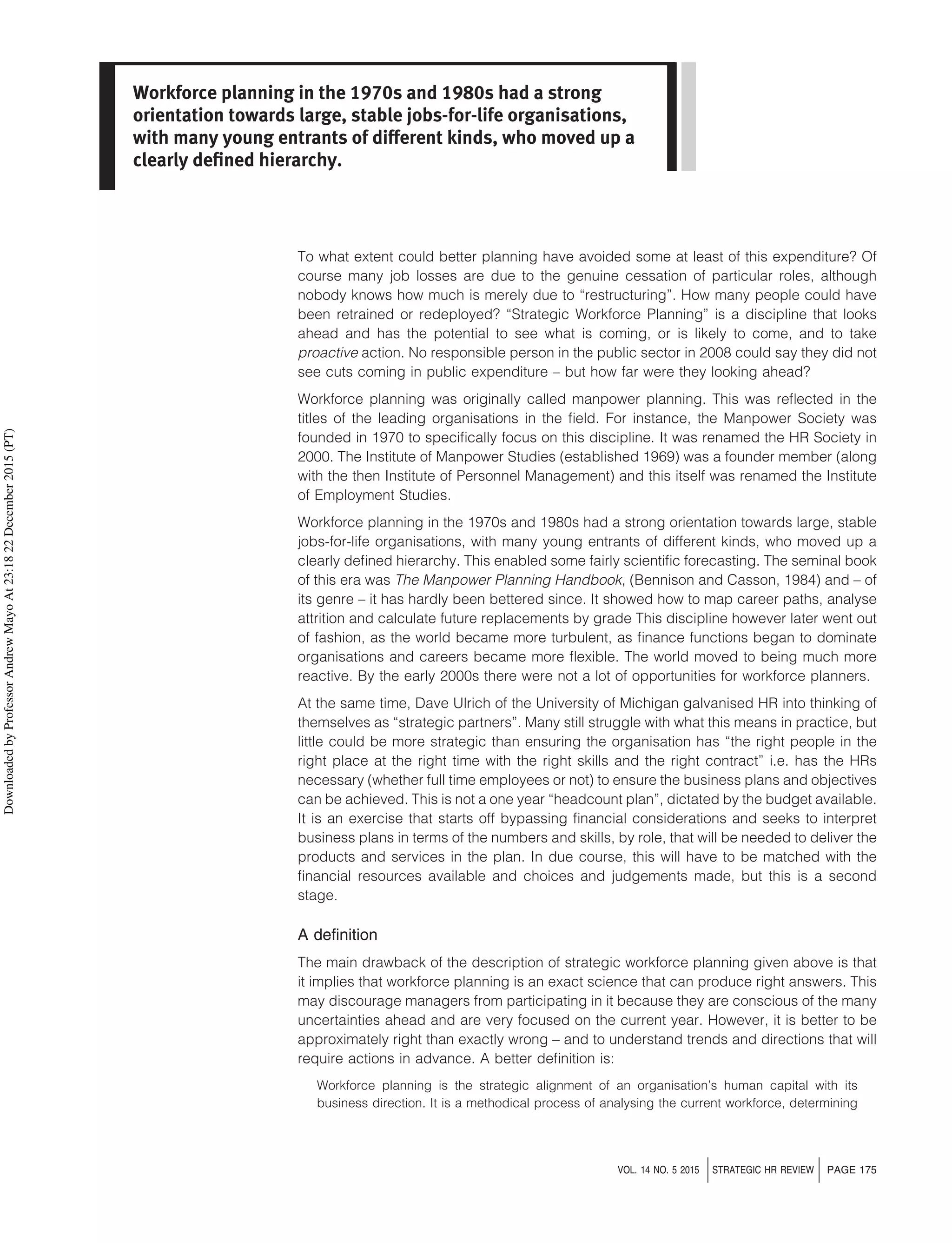 Strategic workforce planning | PDF