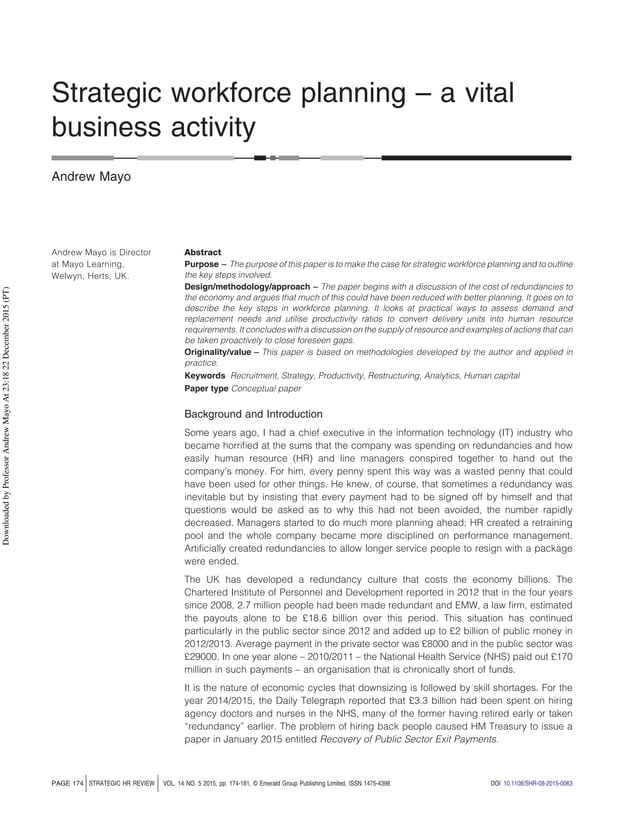 Strategic workforce planning | PDF | Human Resources | Business