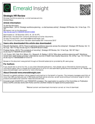 Strategic workforce planning | PDF