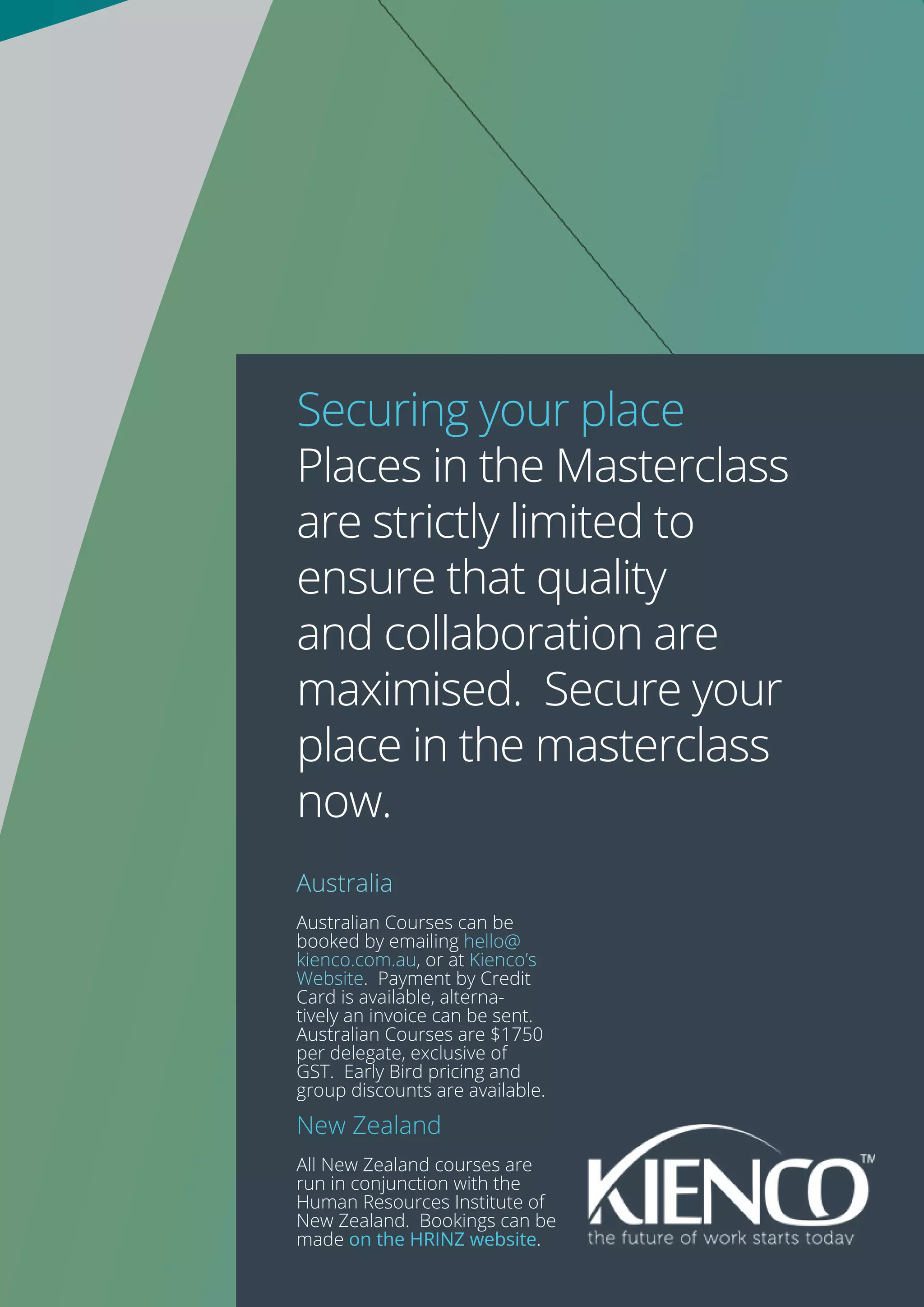 Strategic Workforce Planning Masterclass Brochure 2015 | PDF