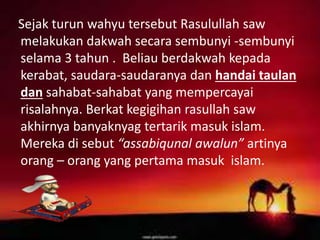 Strategi dakwah rasulullah periode mekkah kelas x | PPTX