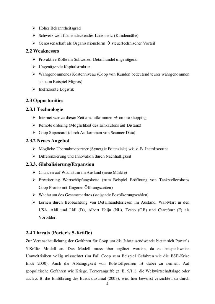 Strategie Analyse Coop 2000-2011