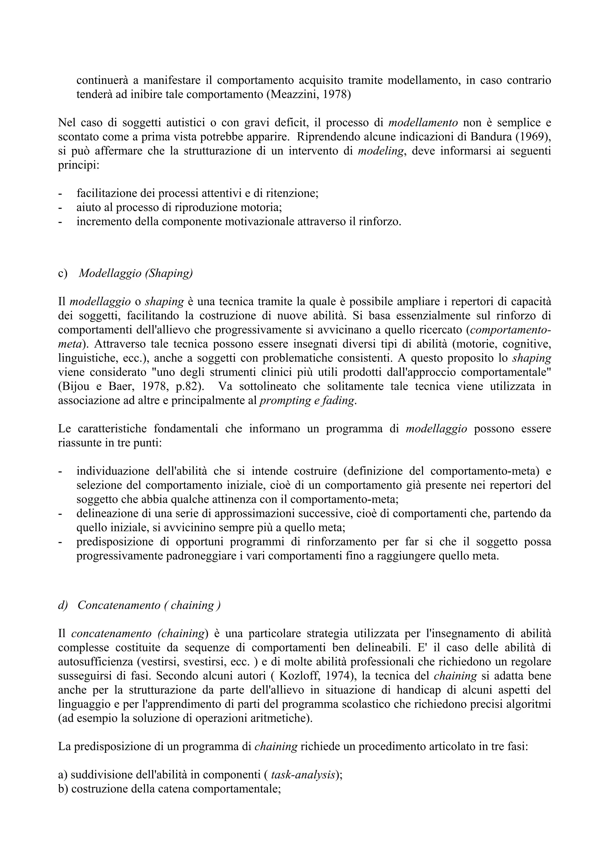 Strategie di modificazione del comportamento n | PDF