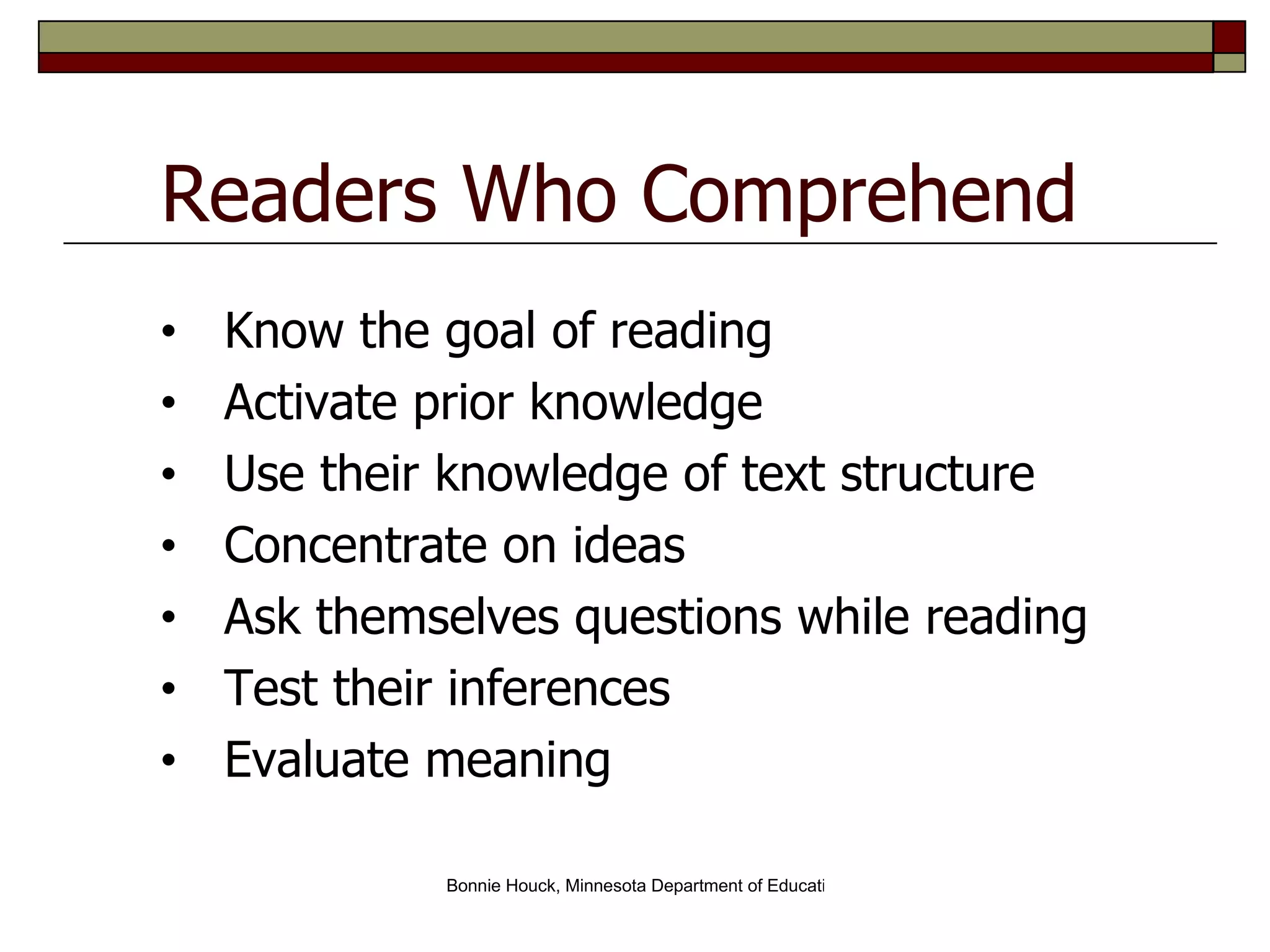 Strategies for Incorporating the National Reading Panels Five ...