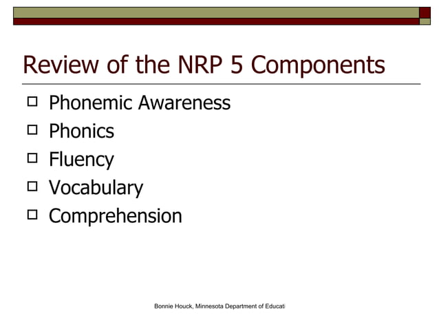 Strategies for Incorporating the National Reading Panels Five ...