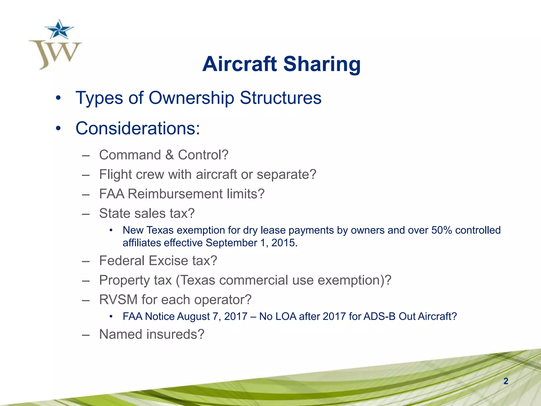 Strategies for Sharing a Business Aircraft | PDF