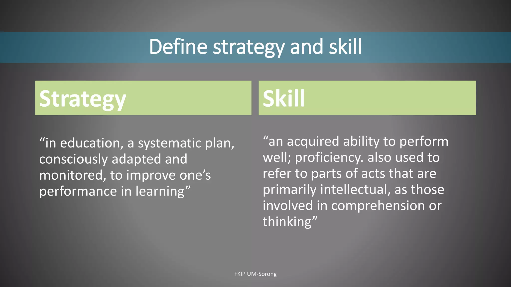 Strategies and skills | PPTX | Education