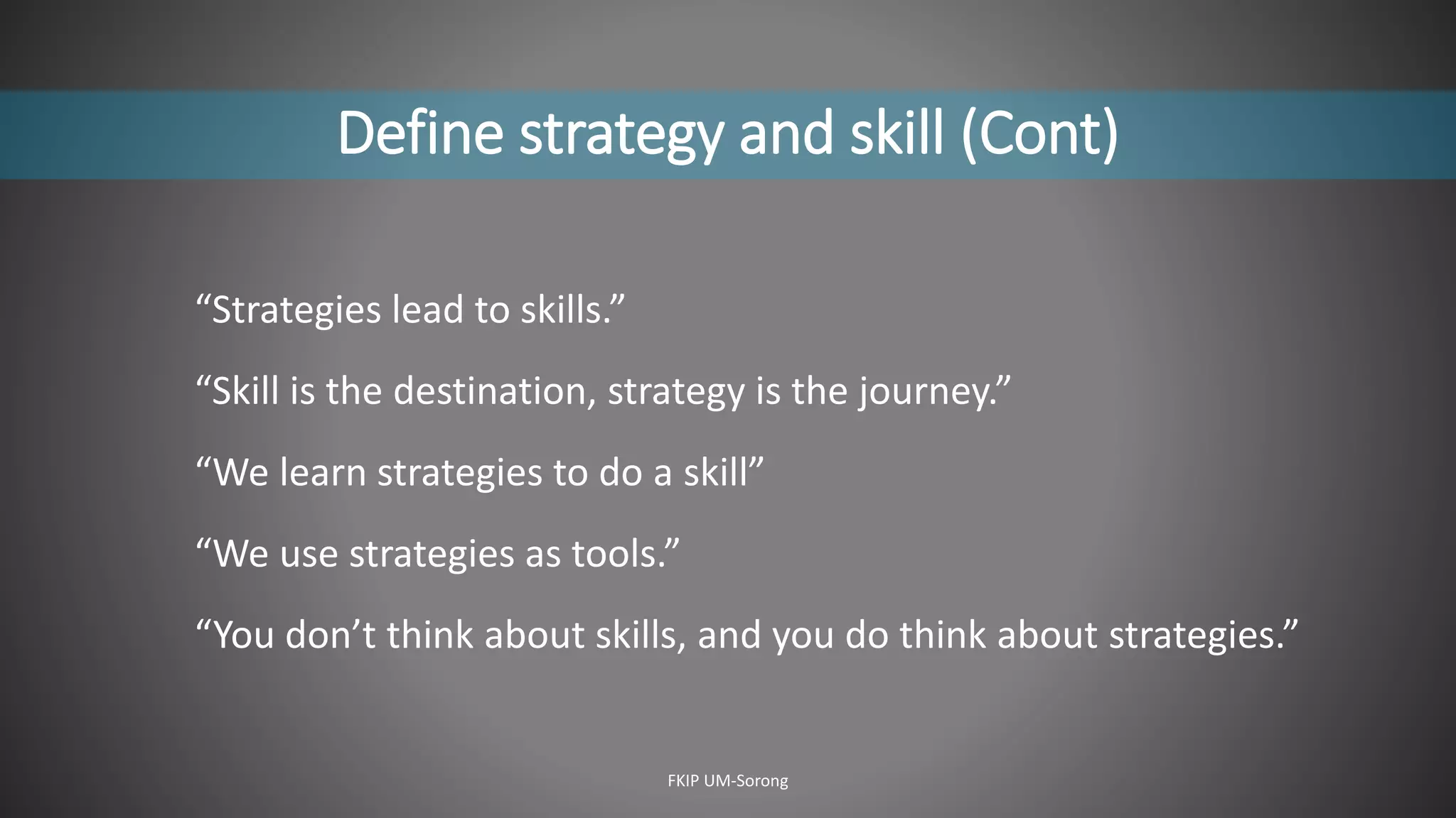 Strategies and skills | PPTX
