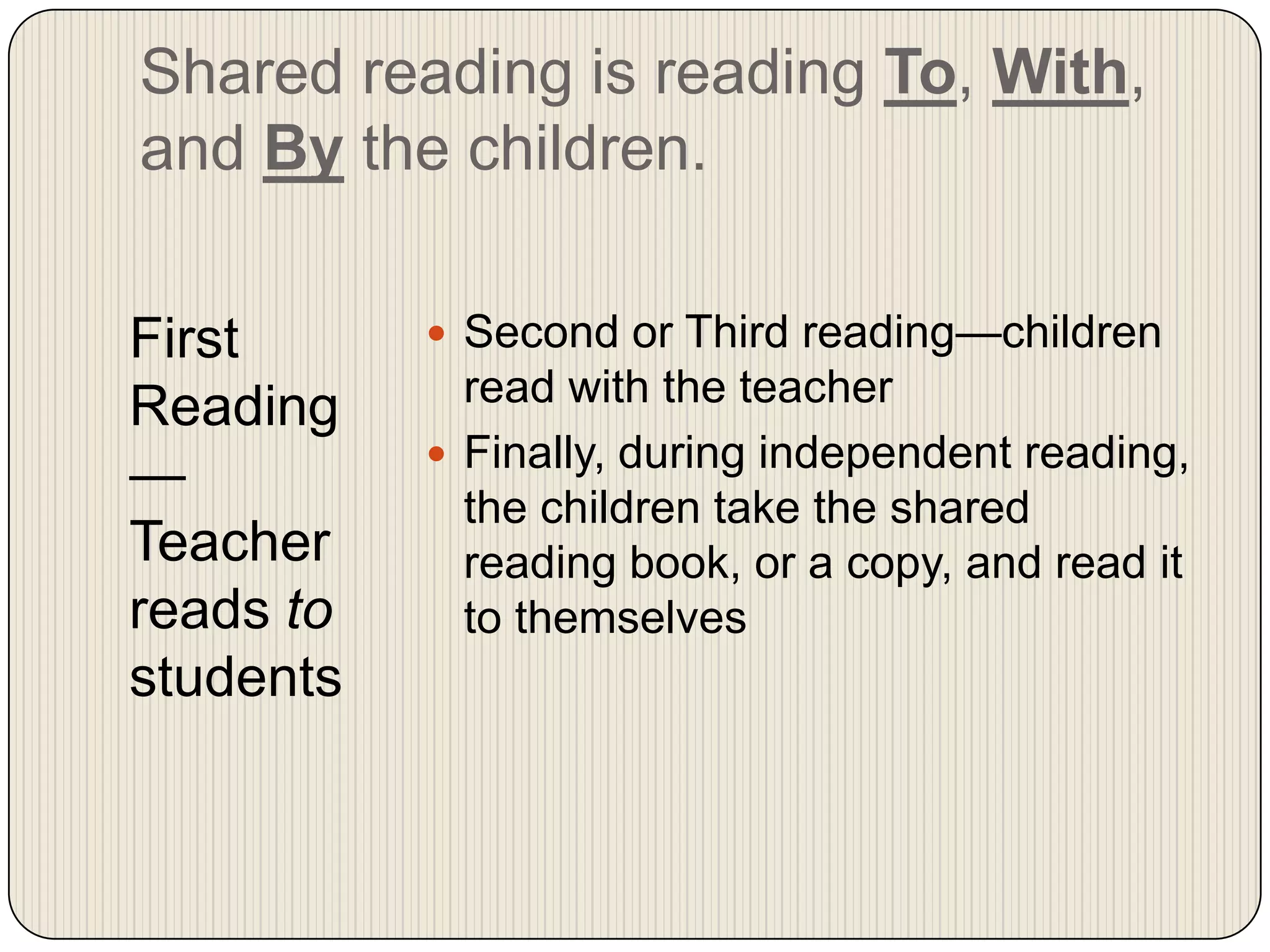 Strategies and skills during shared reading for esl | PPTX