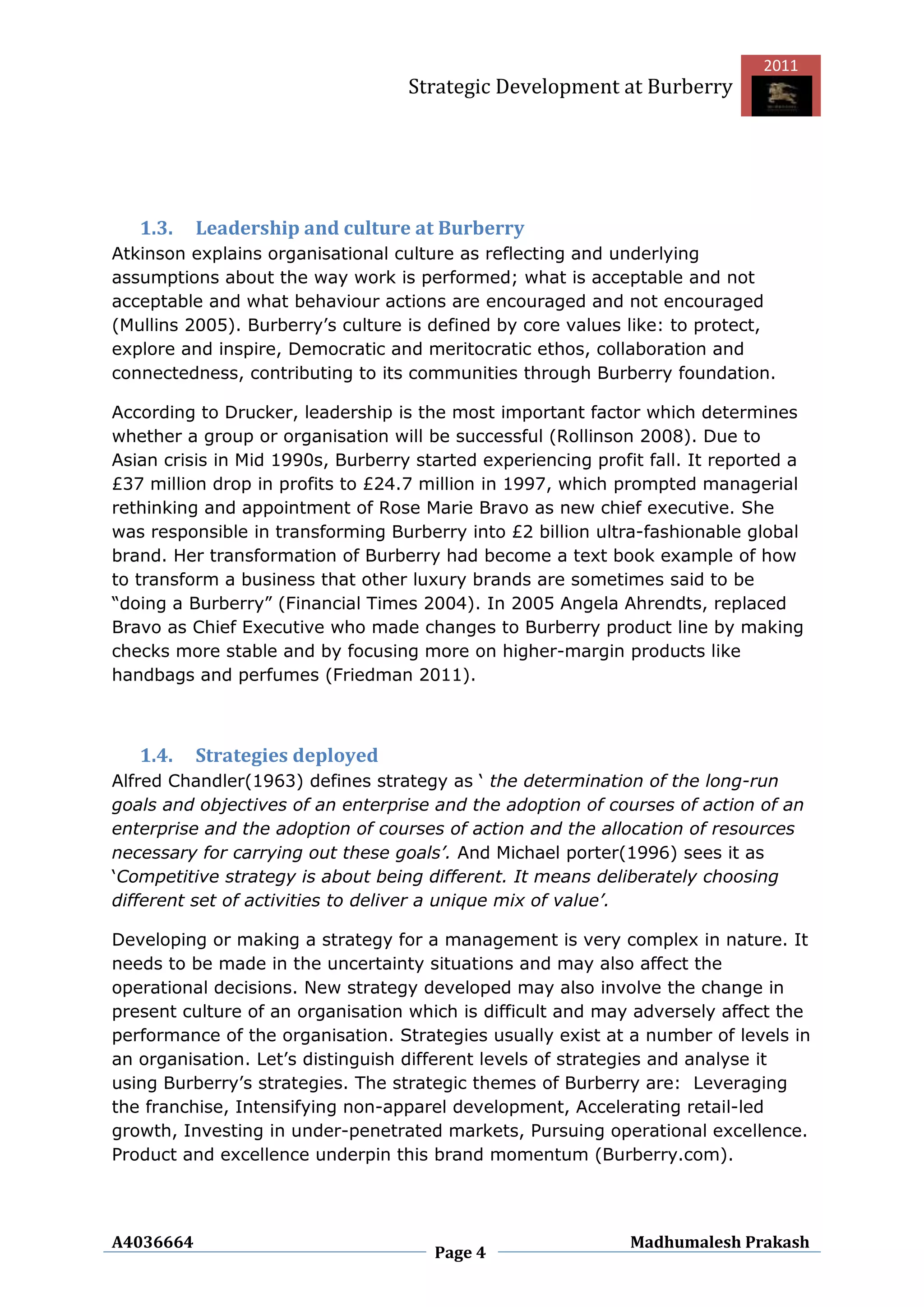 Strategies at burberry | DOCX