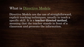 Strategies based on Directive models | PPT