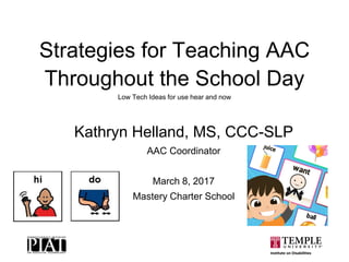 Strategies for aac in the classroom low tech | PDF