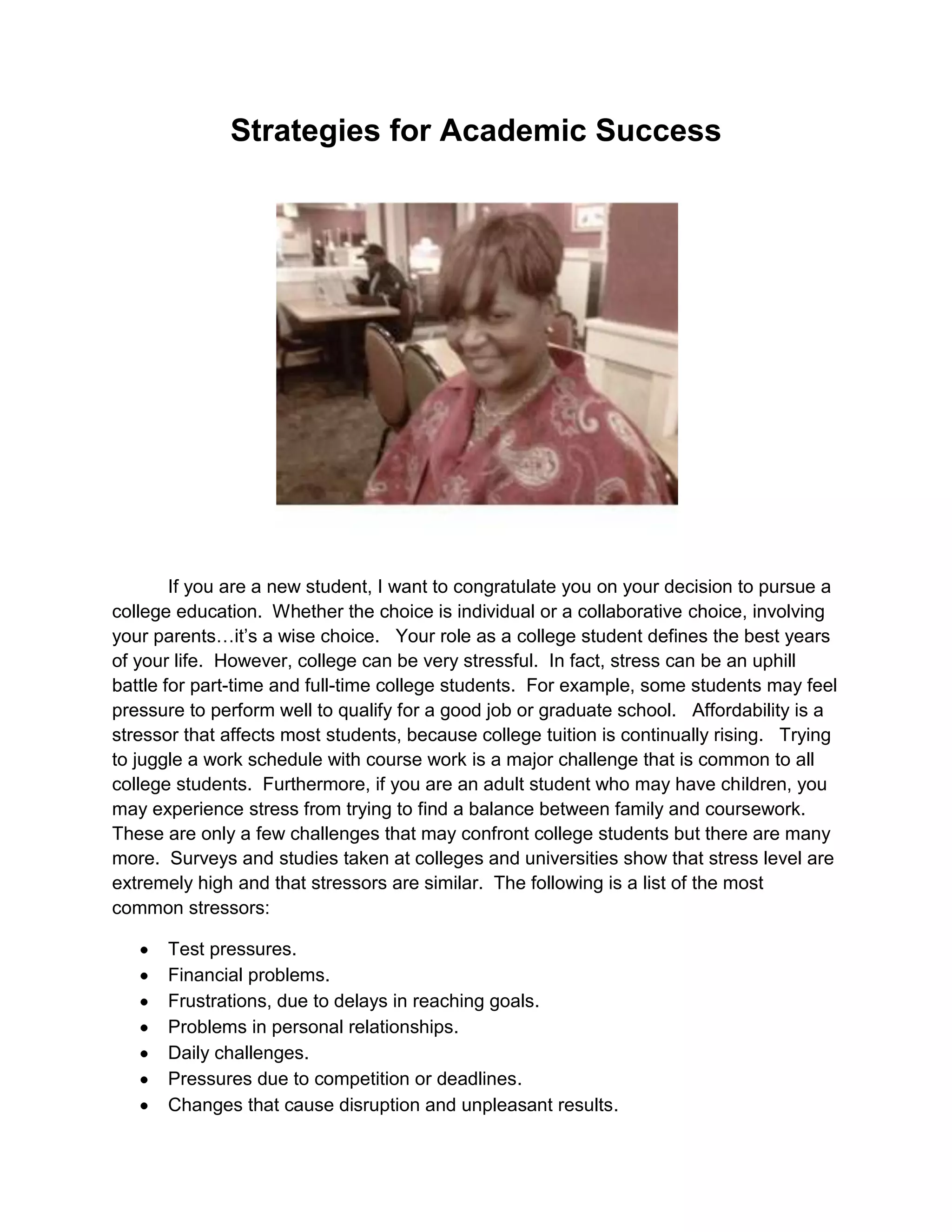 Strategies for academic success | DOCX