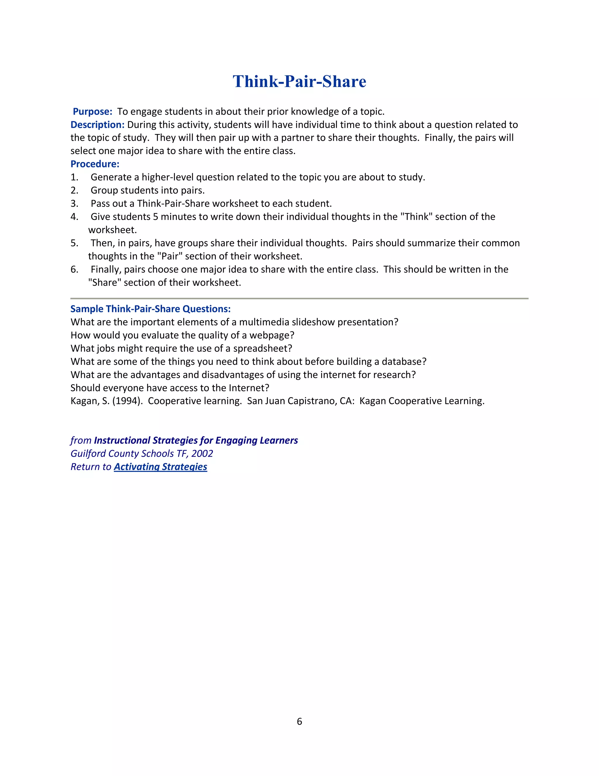 Strategies for activating prior knowledge | PDF