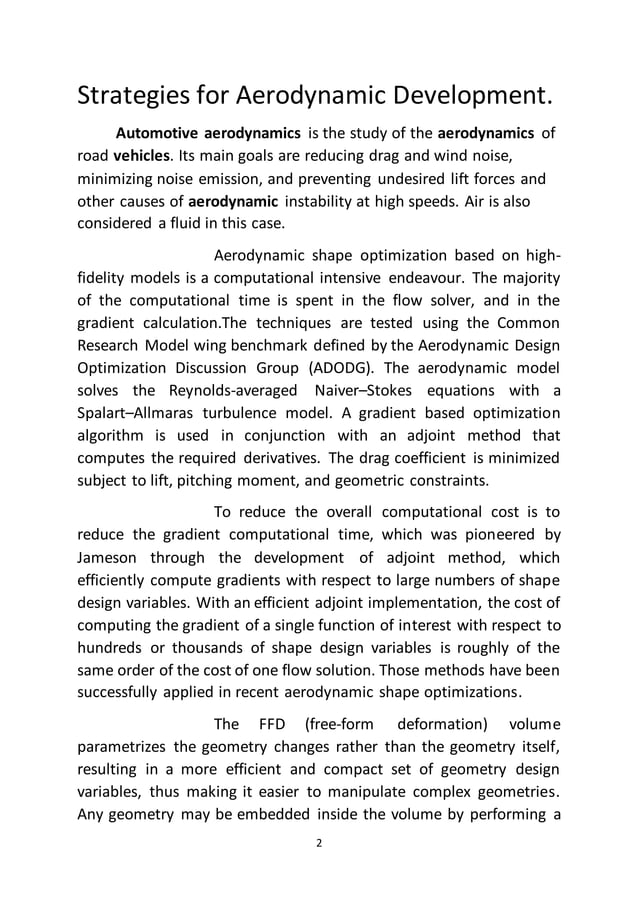 Strategies for aerodynamic development | PDF