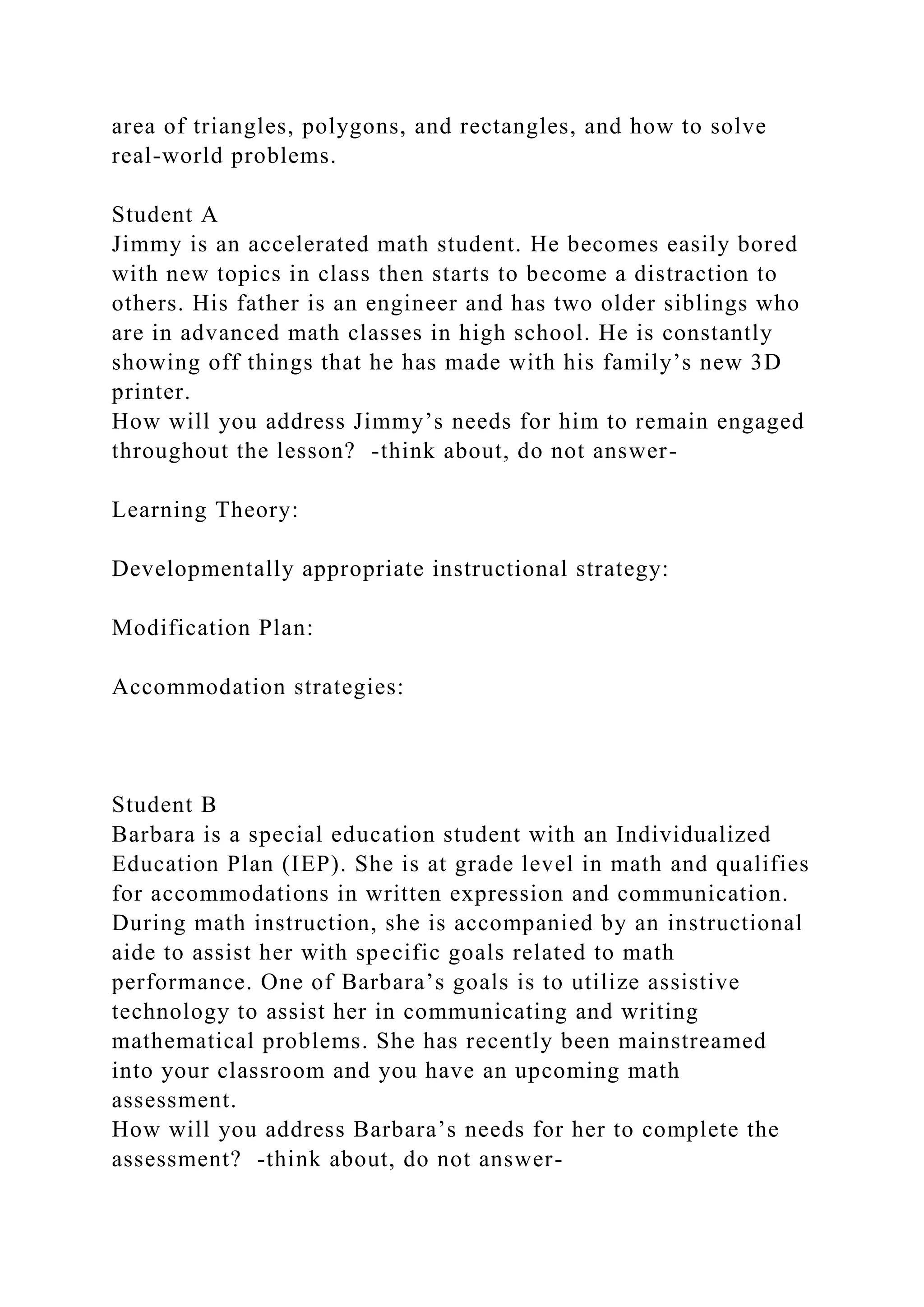 Strategies for all StudentsPart 1 Developing Stra.docx
