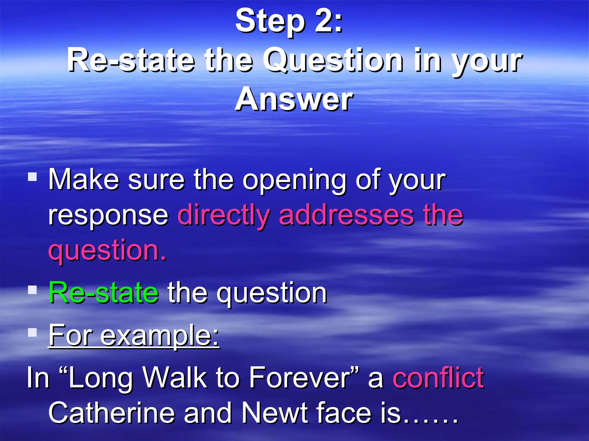 Strategies for answering open end questions | PPT