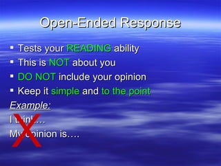 Strategies for answering open end questions | PPT