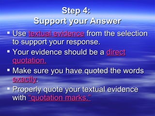 Strategies for answering open end questions | PPT