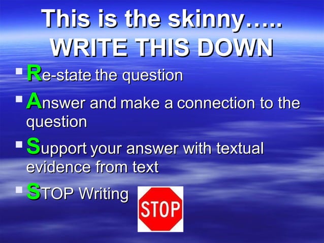 Strategies for answering open end questions | PPT