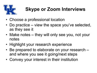 Strategies for a successful academic interview | PPTX