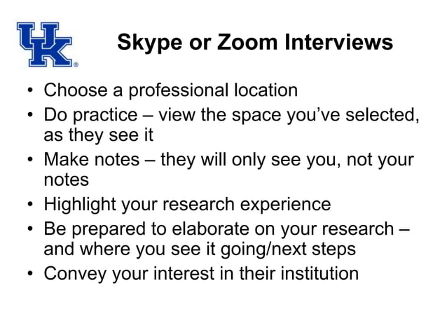 Strategies for a successful academic interview | PPTX