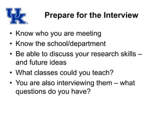 Strategies for a successful academic interview | PPTX