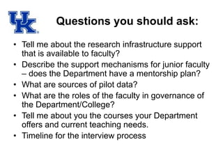 Strategies for a successful academic interview | PPTX