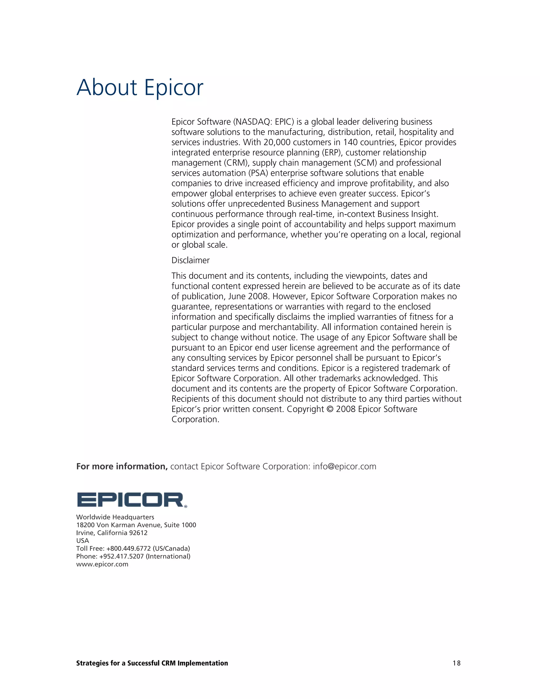 Strategies For A Successful CRM Implementation | PDF | Computing ...