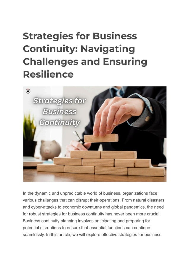 Strategies for Business Continuity_ Navigating Challenges and Ensuring ...