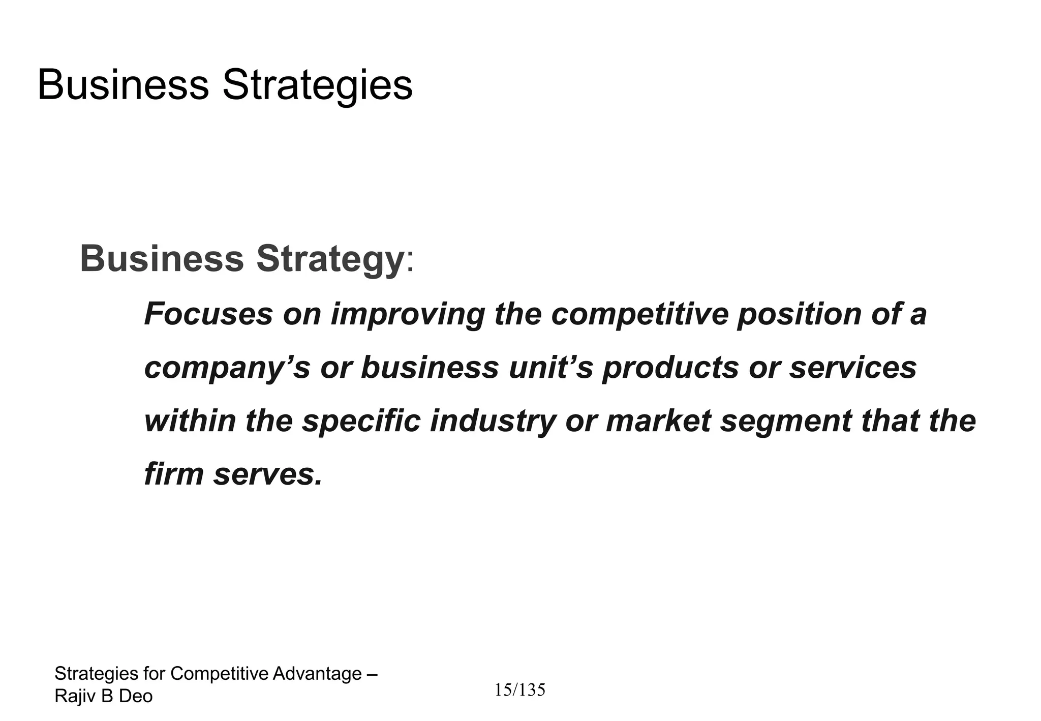 Strategies for competitive advantage | PDF