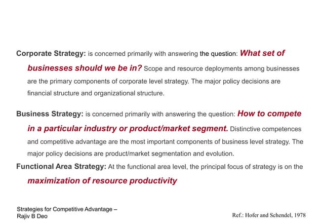 Strategies for competitive advantage | PDF