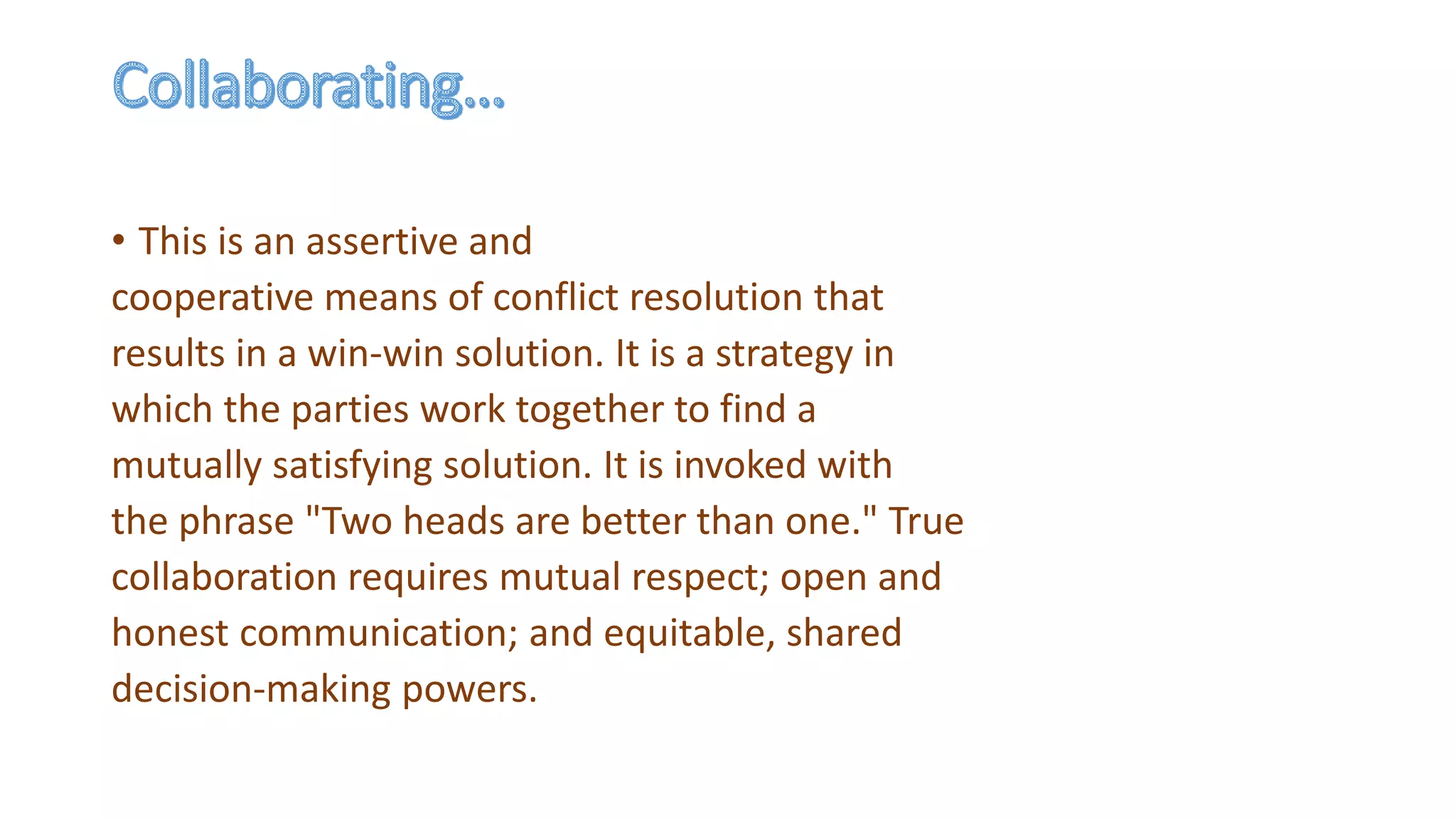 Strategies for conflict management | PPTX