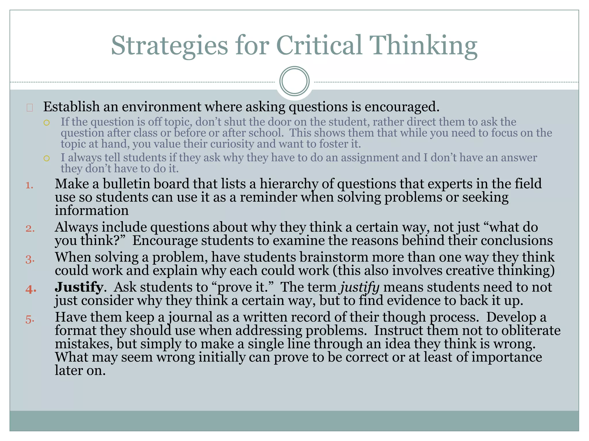 Strategies for creative and critical thinking | PPTX | Educational ...