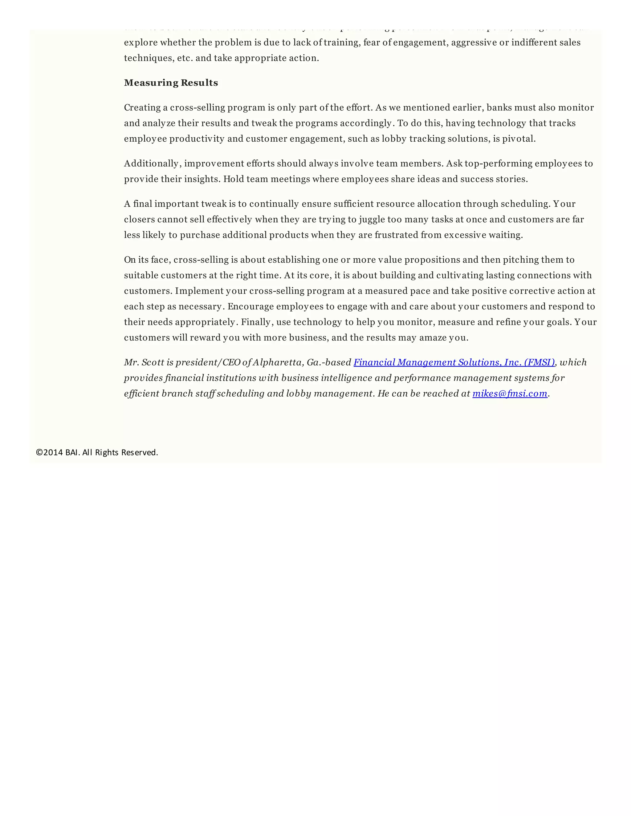 Strategies for cross selling success - Banking | PDF